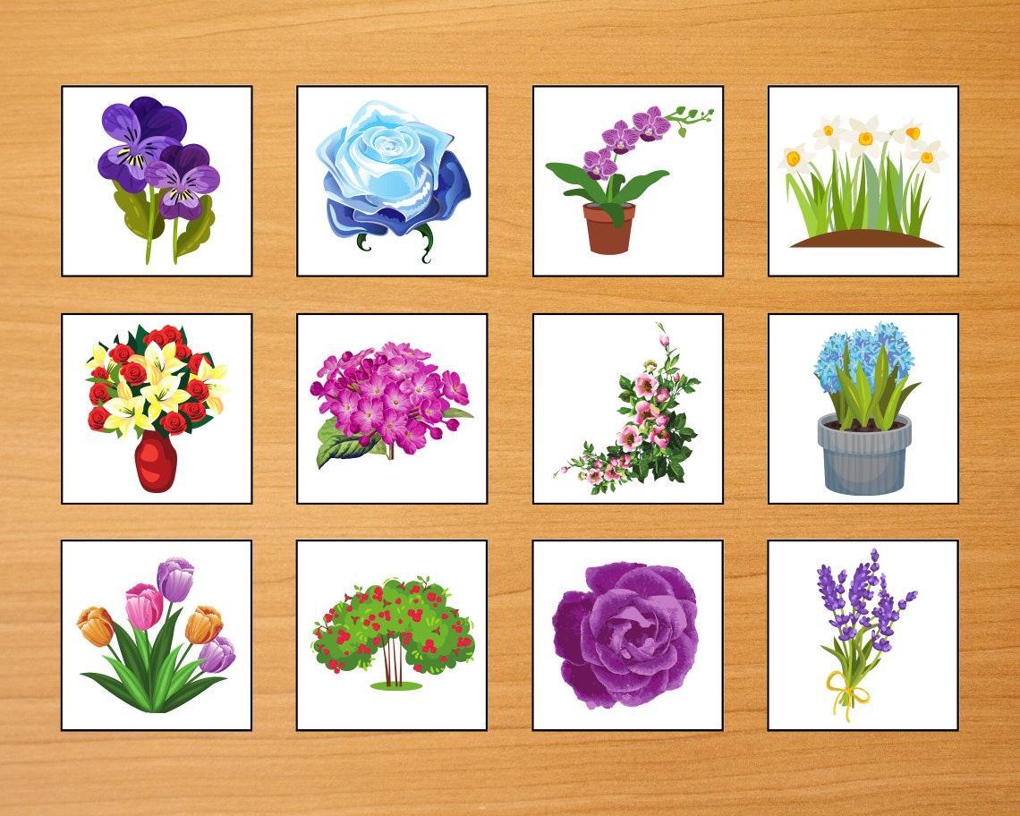 Flowers I Spy Matching Game Digital Download Printable Play Based ...