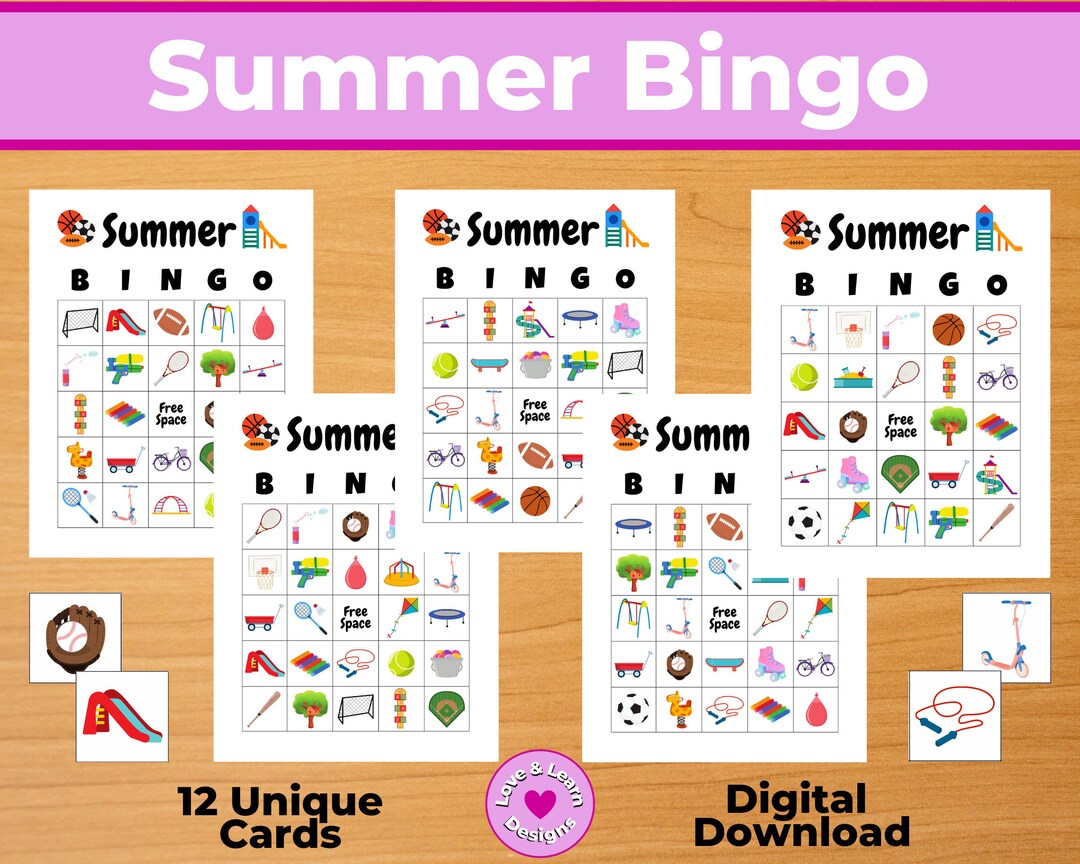 Summer Bingo Digital Download| Printable Play Based Activity for ...