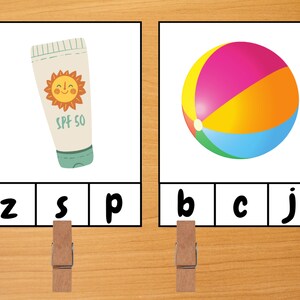 Beach Beginning Letter Sound Clip Cards| Printable Digital Download ...