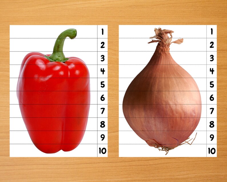 Vegetables Number Sequence Puzzles Child Inspired Printables Digital ...
