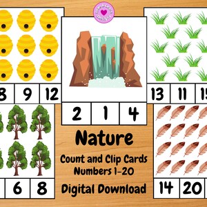 Nature Count and Clip Cards| Printable Digital Download| Montessori ...