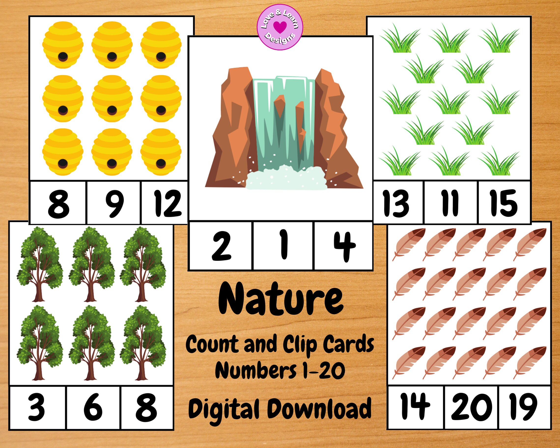 Nature Count and Clip Cards| Printable Digital Download| Montessori ...