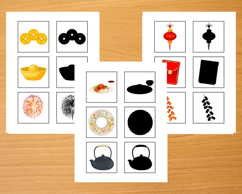Chinese New Year Shadow Matching Cards| Child Inspired Printables ...