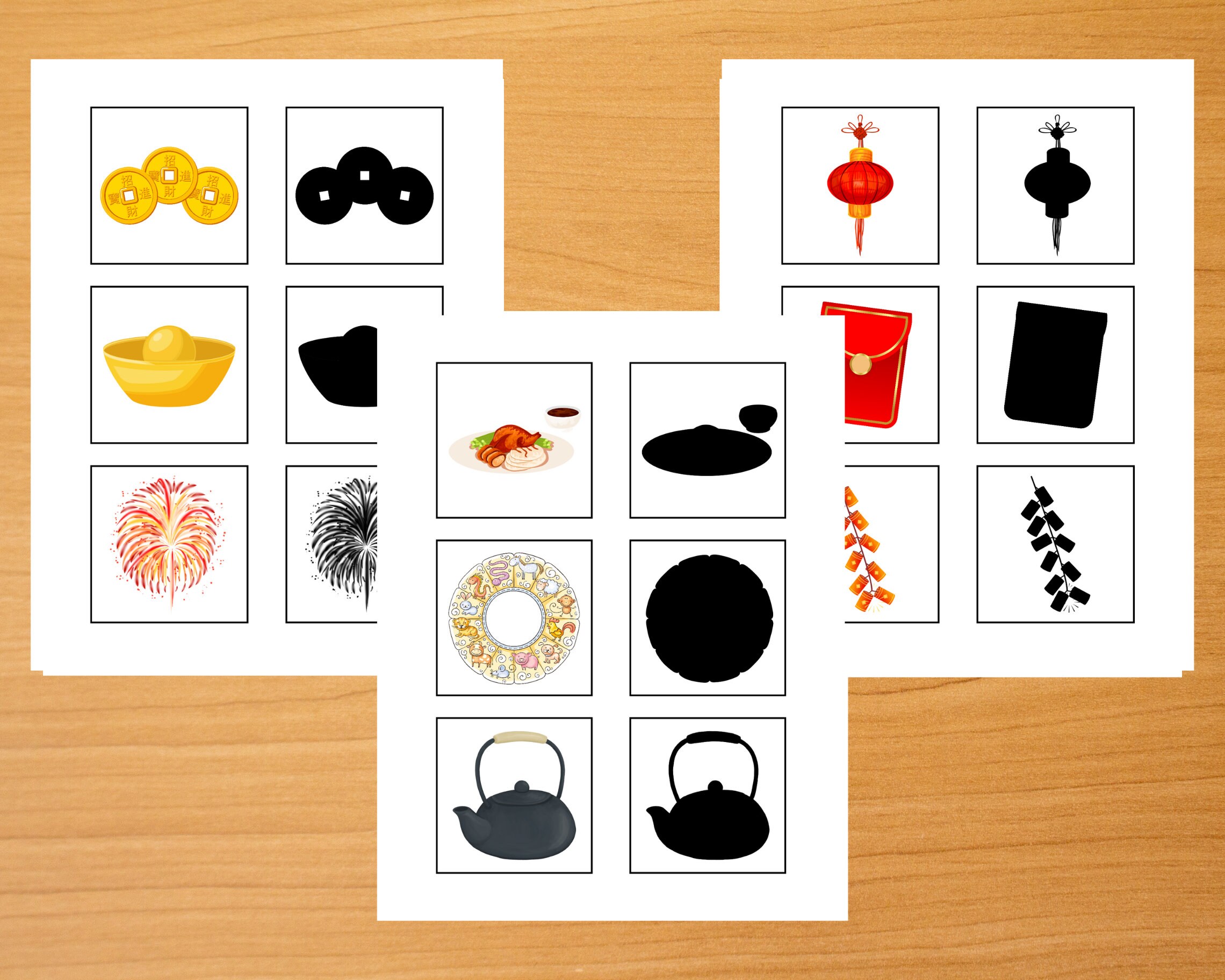 Chinese New Year Shadow Matching Cards| Child Inspired Printables ...