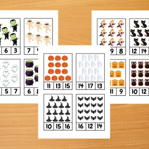 Halloween Count and Clip Cards| Child Inspired Printables| Digital ...