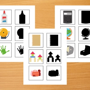 School Shadow Matching Cards| Child Inspired Printables| Digital ...