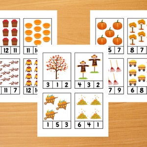Autumn Count and Clip Cards| Child Inspired Printable| Digital Download ...