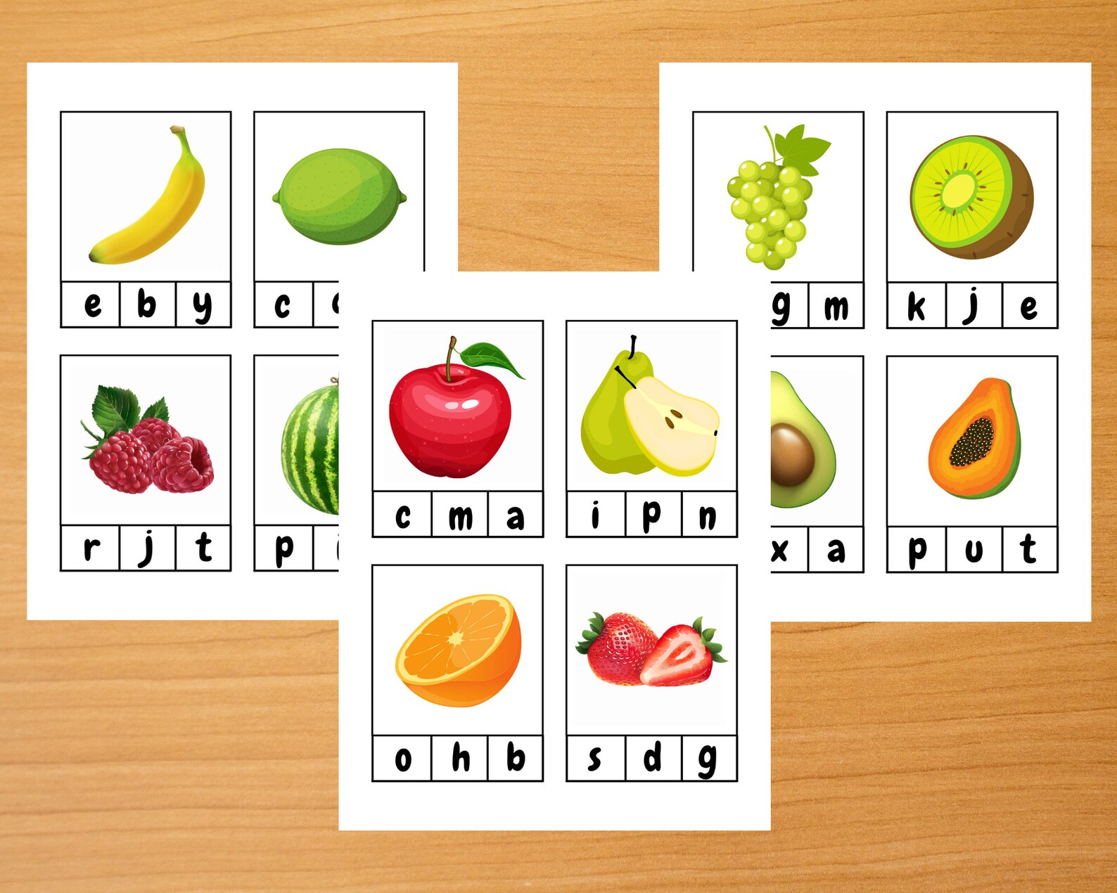 Fruit Beginning Letter Sound Clip Cards| Printable Digital Download ...