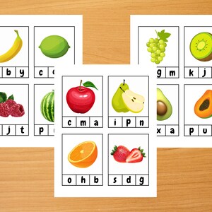 Fruit Beginning Letter Sound Clip Cards| Printable Digital Download ...