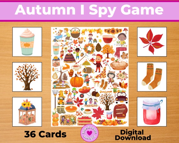 Autumn I Spy Matching Game Digital Download Printable Play - Etsy