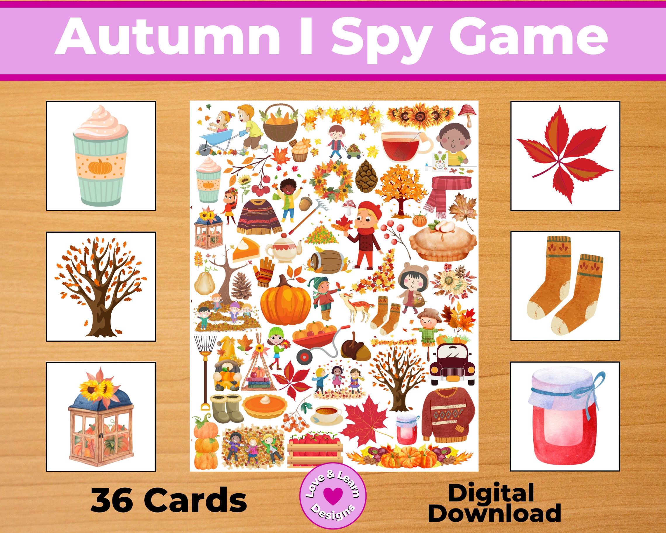 Autumn I Spy Matching Game| Digital Download| Printable Play Based ...