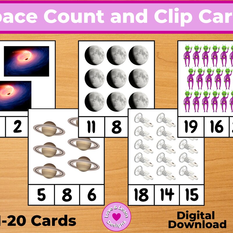 Count and Clip Cards - Etsy