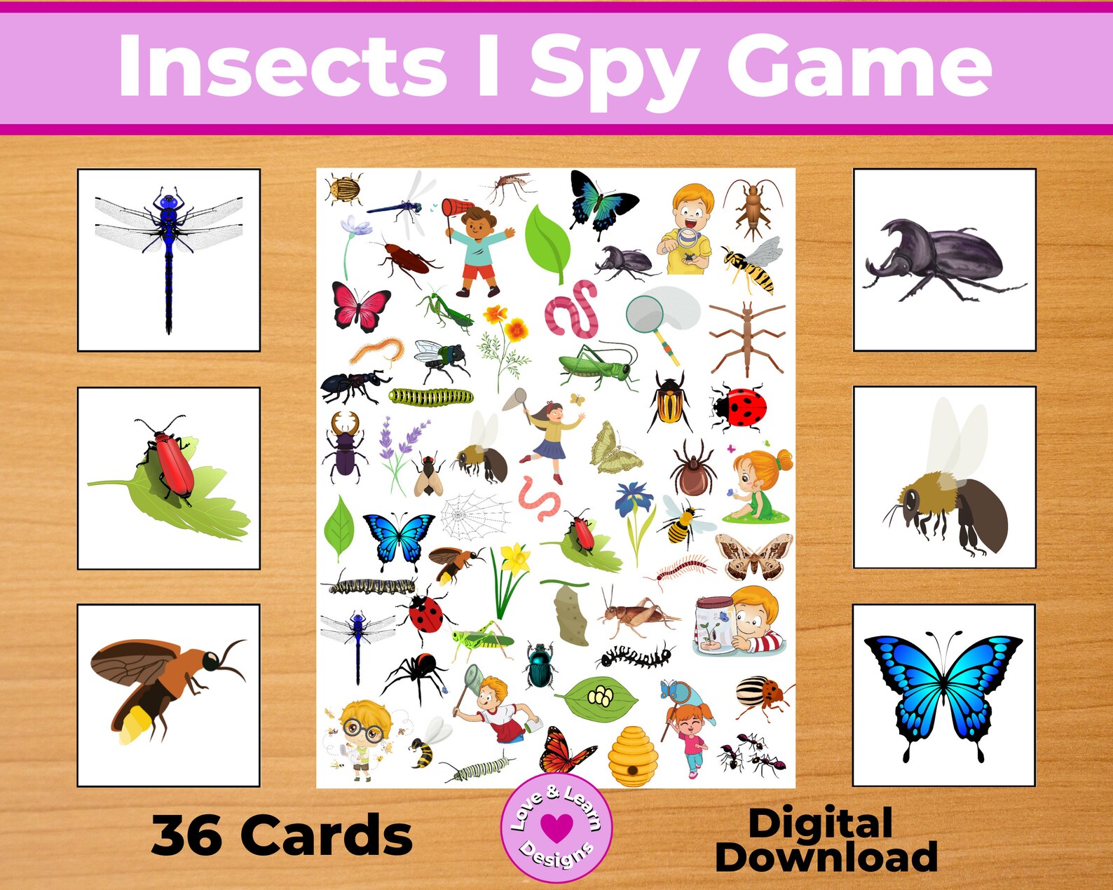 Insects I Spy Matching Game Digital Download| Printable Play Based ...