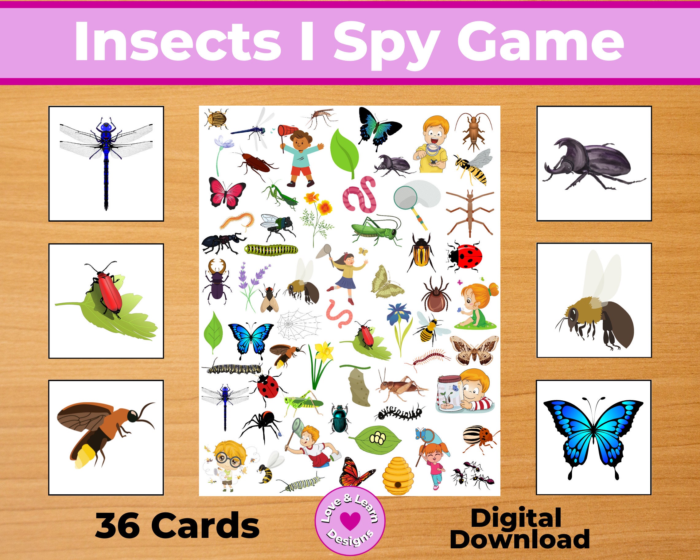 Insects I Spy Matching Game Digital Download| Printable Play Based ...