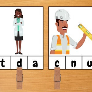 Community Helpers Beginning Letter Sound Clip Cards| Printable Digital ...