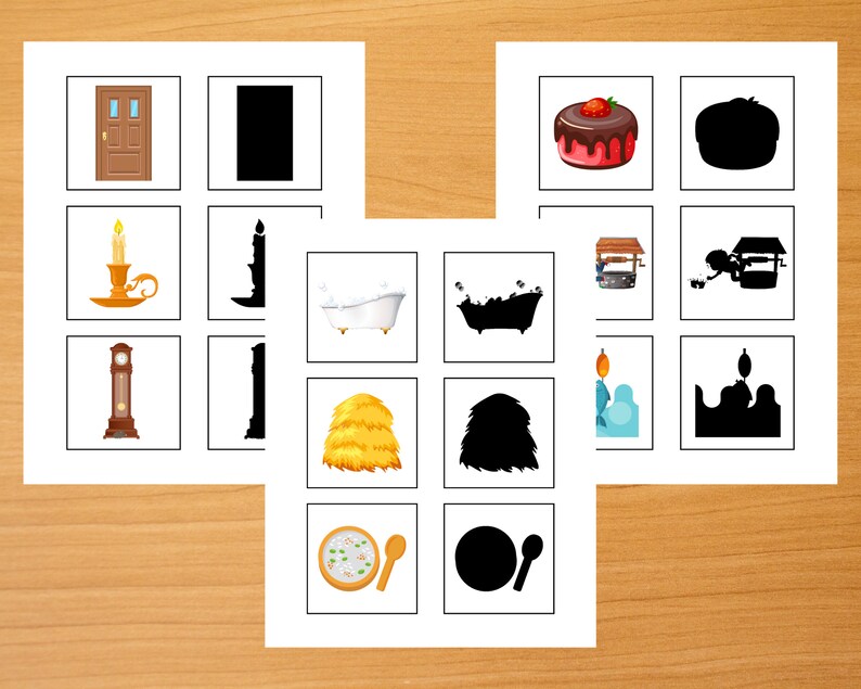 Nursery Rhymes Shadow Matching Cards| Child Inspired Printables ...