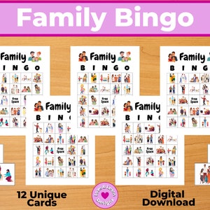 Family Bingo| Digital Download| Printable Play Based Activity ...