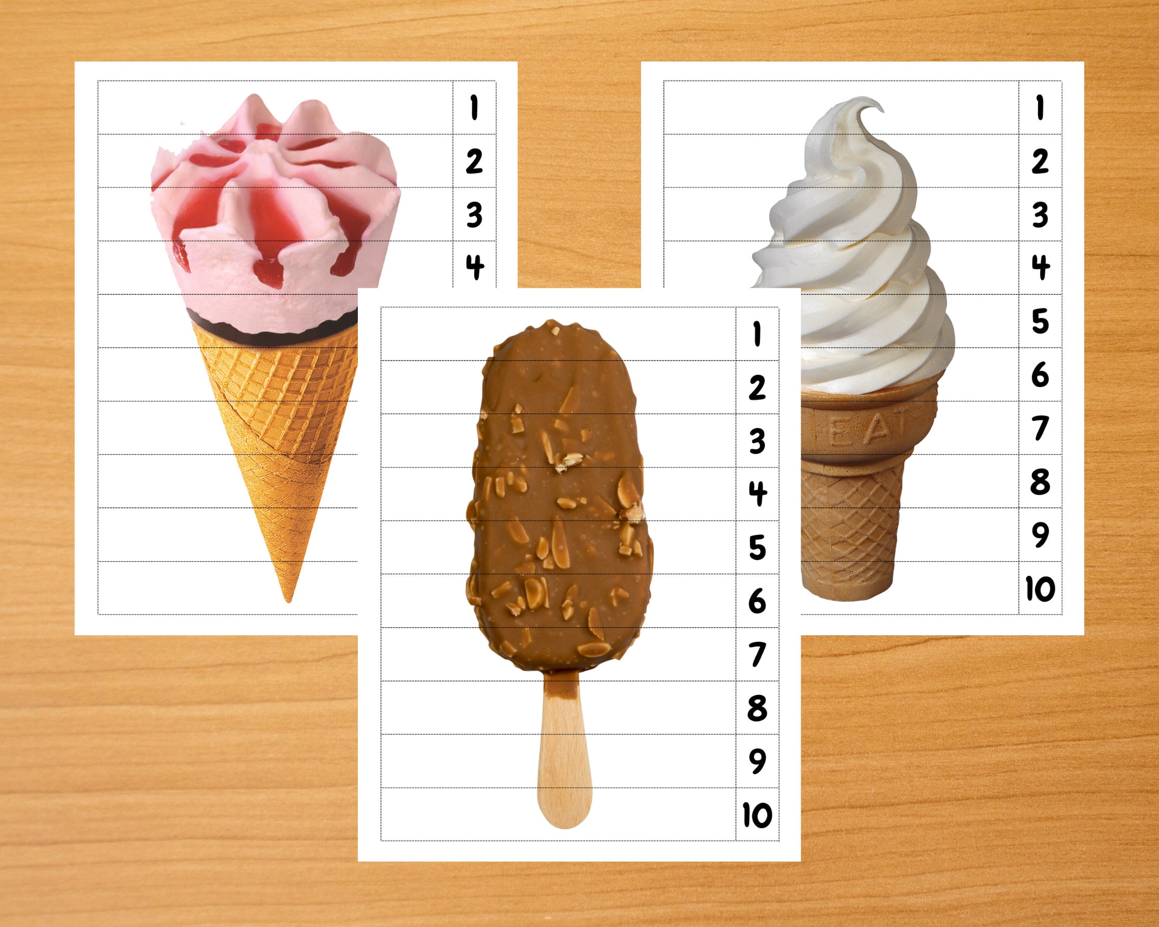 Ice Cream Number Sequence Puzzles| Child Inspired Printables| Digital ...