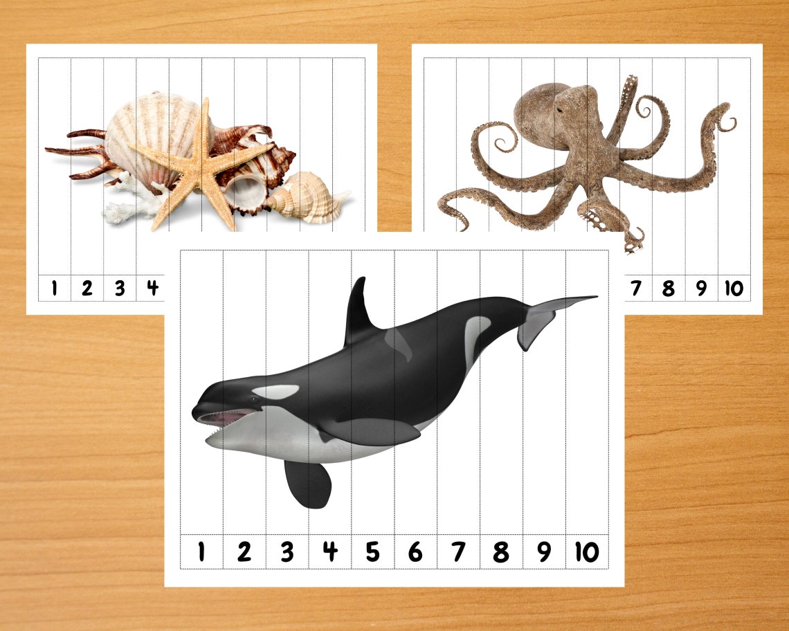 Ocean Animals Number Sequence Puzzles| Child Inspired Printables ...