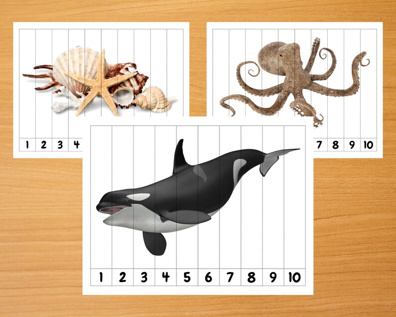 Ocean Animals Number Sequence Puzzles| Child Inspired Printables ...