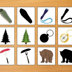 Camping Shadow Matching Cards Printable Digital Download - Etsy Canada