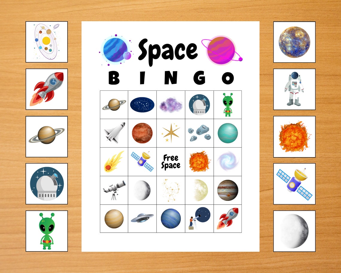 Space Bingo Digital Download Printable Play Based Activity - Etsy
