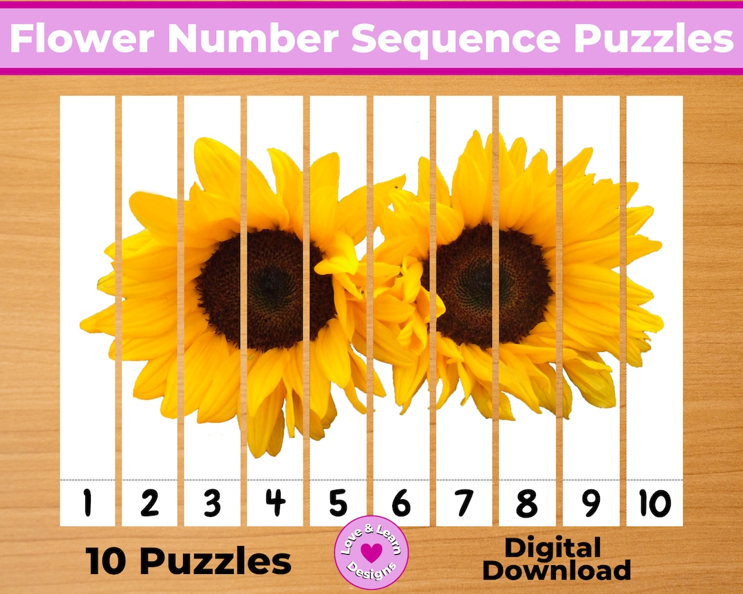 Flower Number Sequence Puzzles| Child Inspired Printables| Digital ...