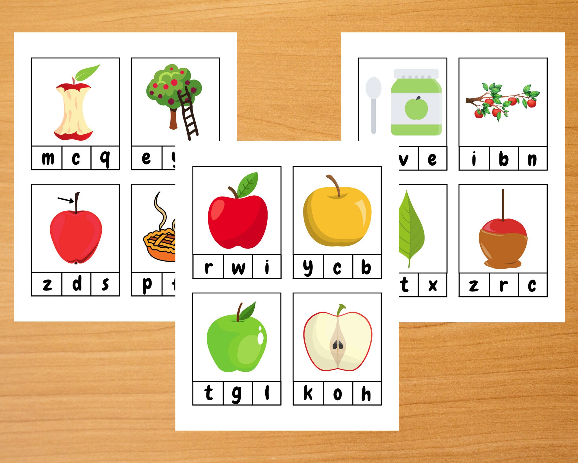 Apple Beginning Letter Sound Clip Cards Printable Digital Download ...