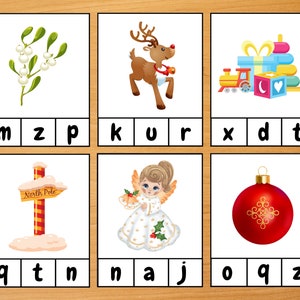 Christmas Beginning Letter Sound Clip Cards| Child Inspired Printable ...