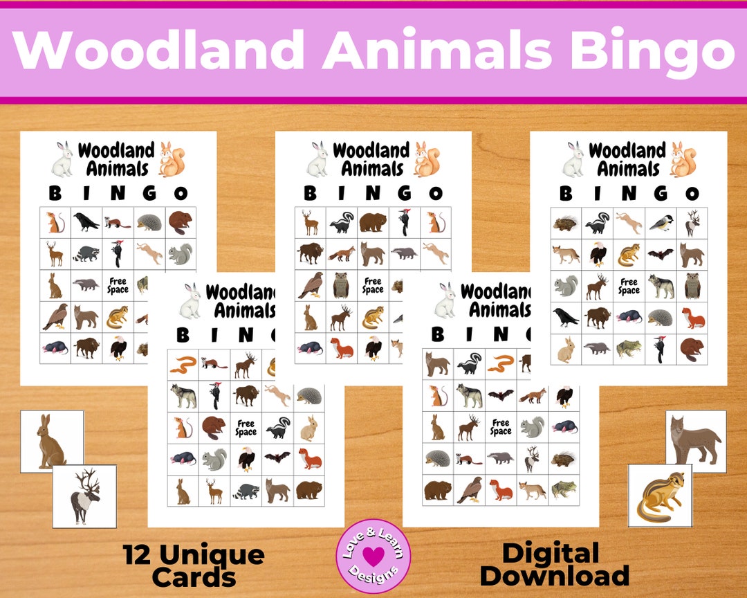 Woodland Animals Bingo| Digital Download| Printable Play Based Activity ...