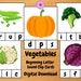 Vegetables Beginning Letter Sound Clip Cards| Printable Digital ...