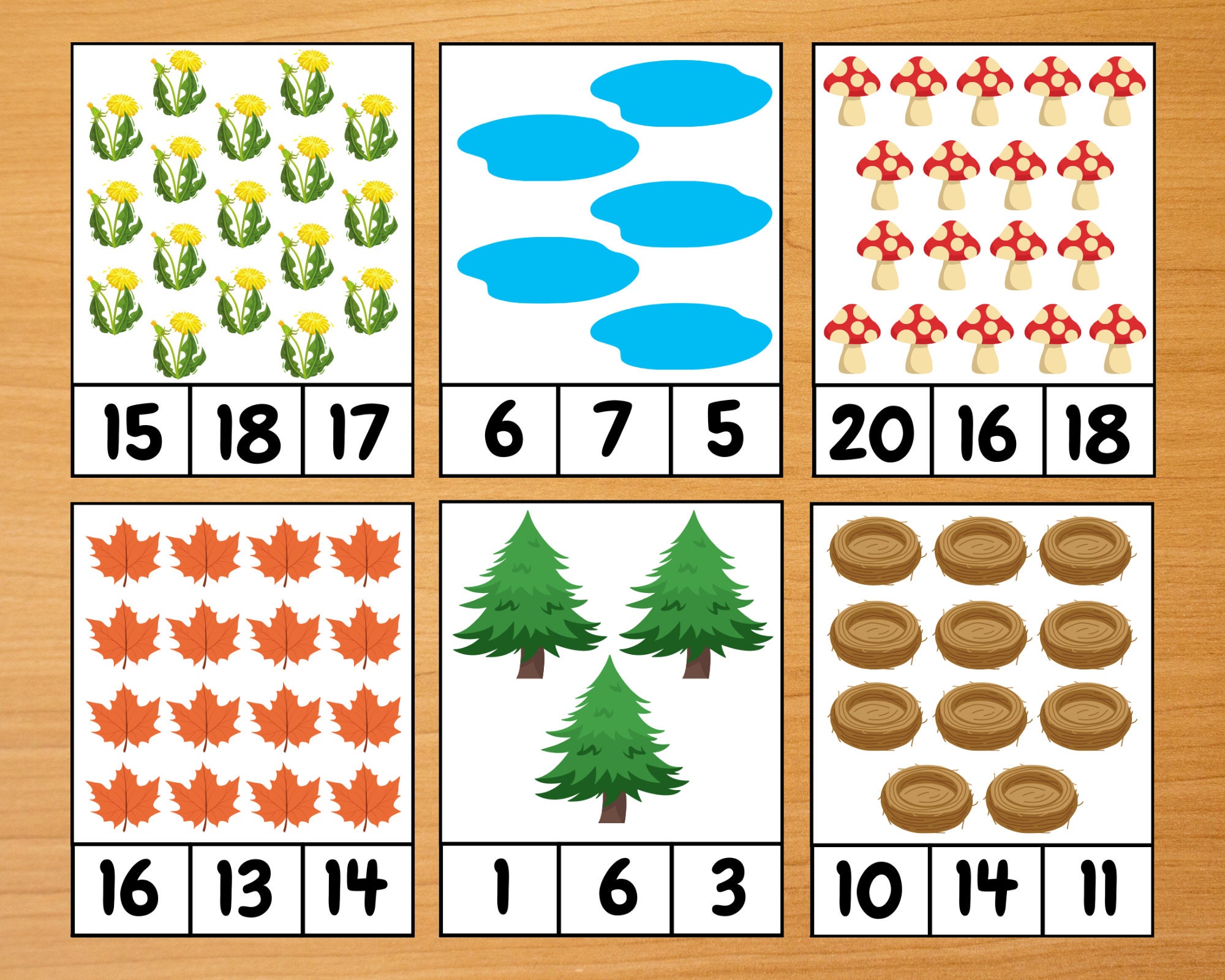 Nature Count and Clip Cards| Printable Digital Download| Montessori ...