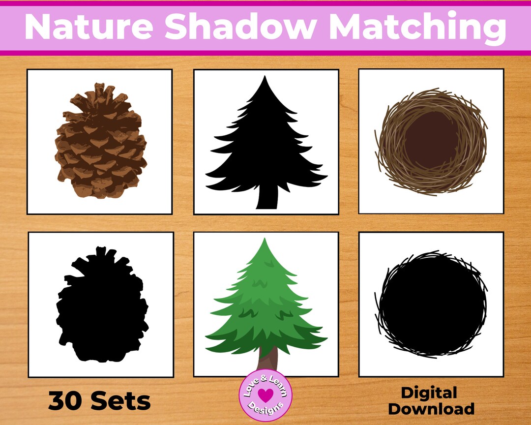 Nature Shadow Matching Cards Printable Digital Download| Montessori ...