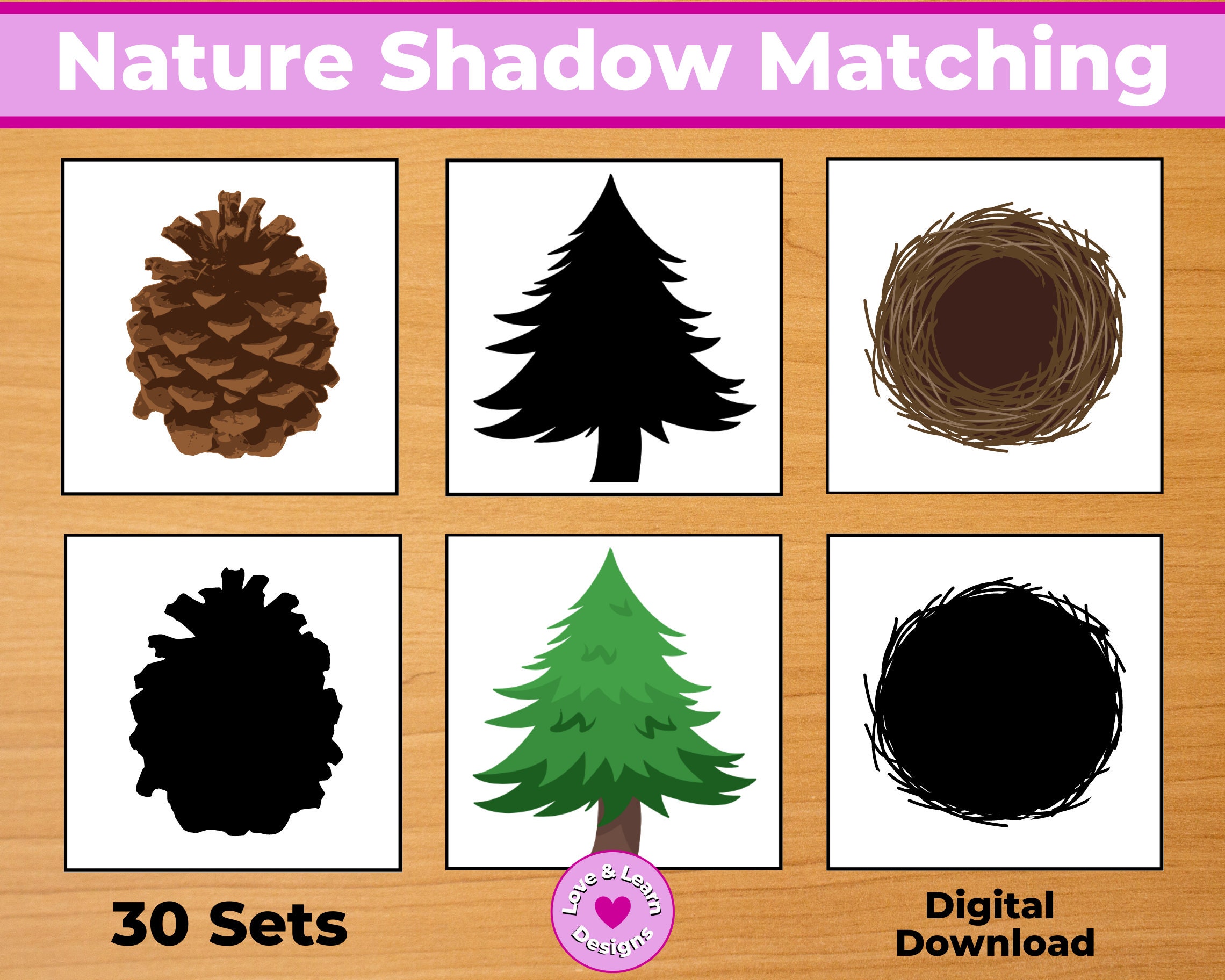 Nature Shadow Matching Cards Printable Digital Download| Montessori ...