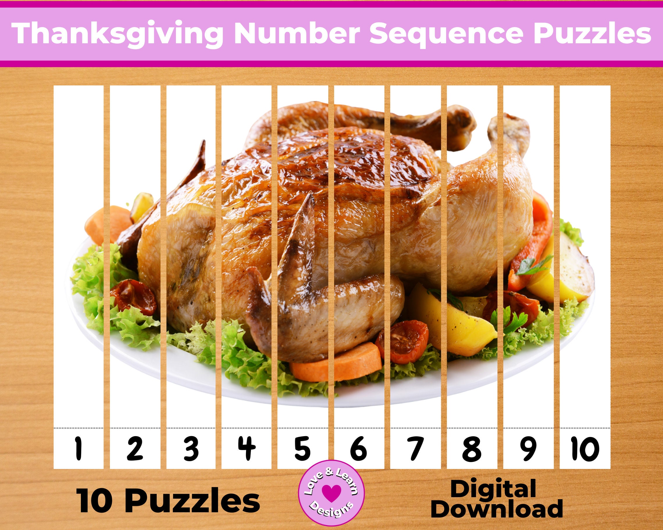 Thanksgiving Number Sequence Puzzles Child Inspired Printables Digital ...