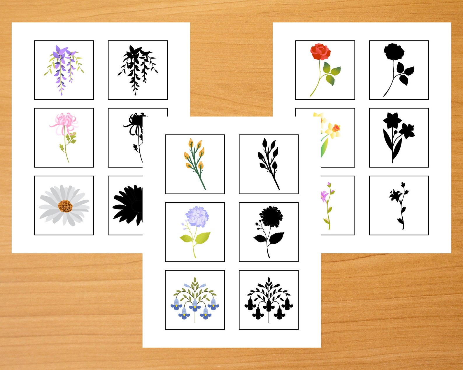 Flower Shadow Matching Cards Printable Digital Download| Montessori ...