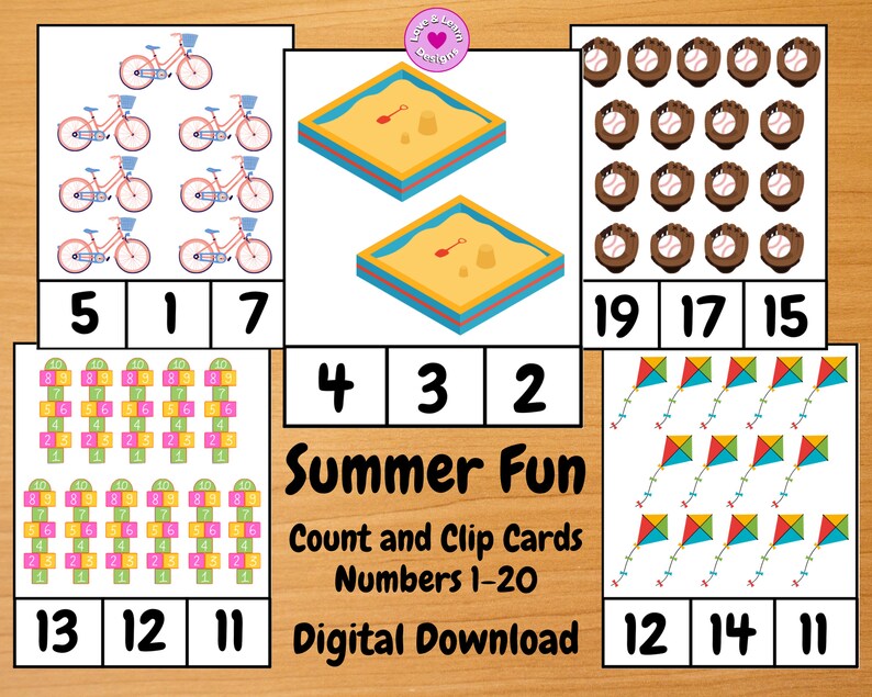 Summer Count and Clip Cards| Printable Digital Download| Montessori ...