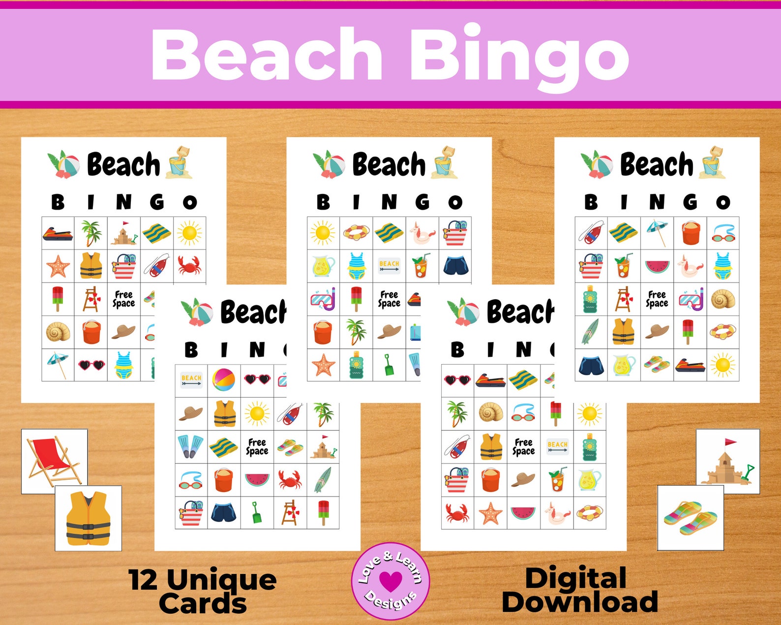 Beach Bingo Digital Download Printable Play Based Activity for ...