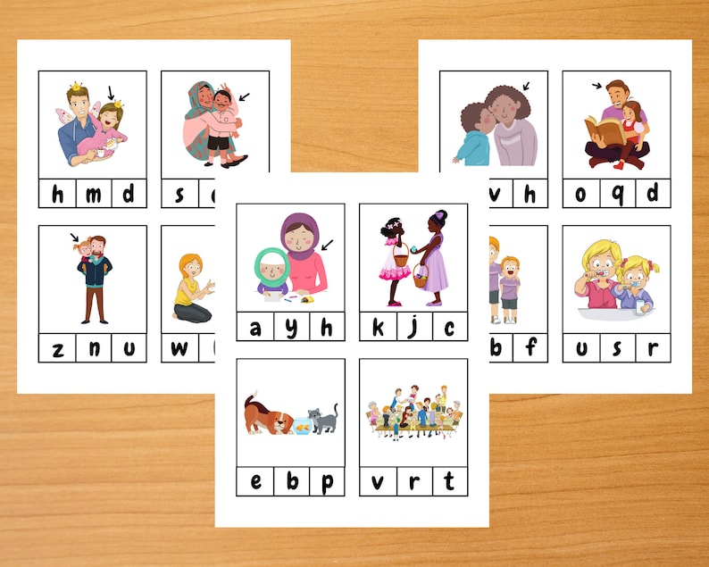 Family Beginning Letter Sound Clip Cards| Printable Digital Download ...
