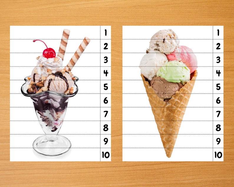 Ice Cream Number Sequence Puzzles| Child Inspired Printables| Digital ...