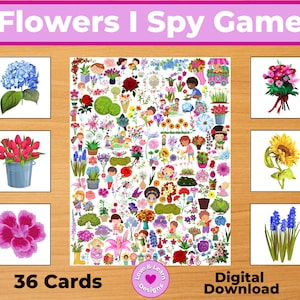 Flowers I Spy Matching Game| Digital Download| Printable Play Based ...