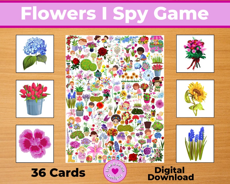 Flowers I Spy Matching Game| Digital Download| Printable Play Based ...