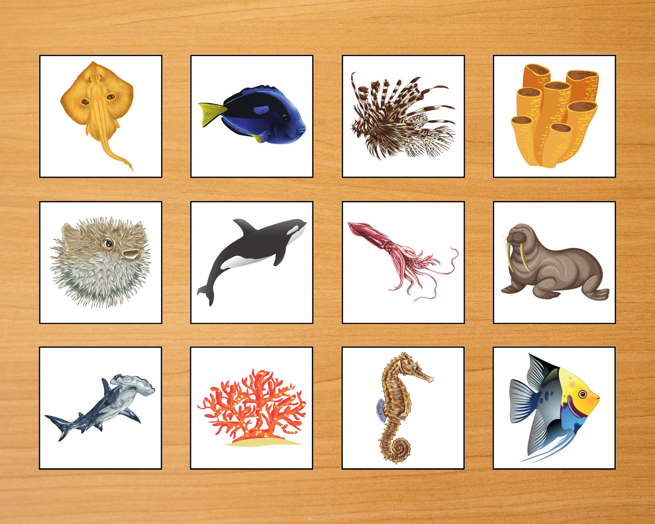Ocean Animals I Spy Matching Game| Digital Download| Printable Play ...