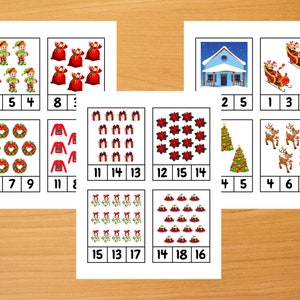 Christmas Count and Clip Cards| Child Inspired Printables|math Digital ...