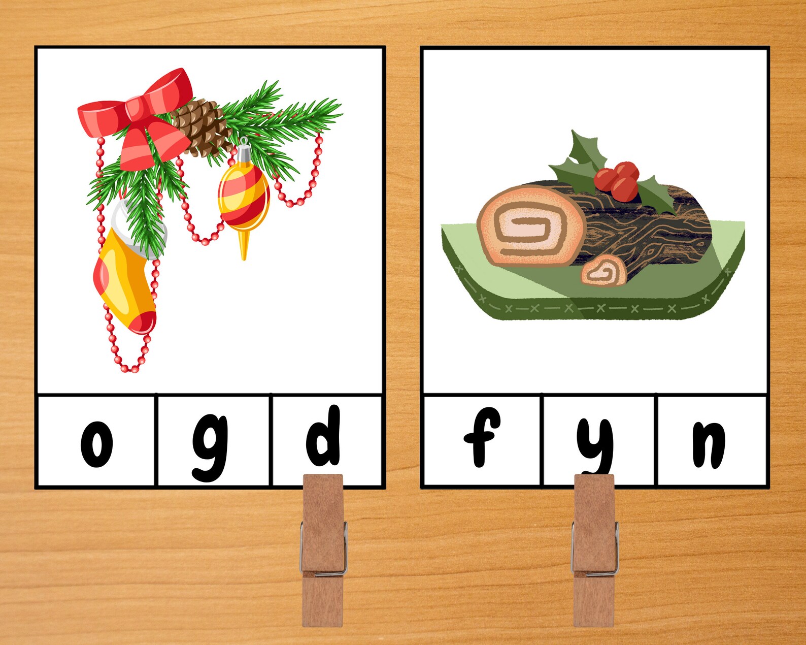 Christmas Beginning Letter Sound Clip Cards| Child Inspired Printable ...