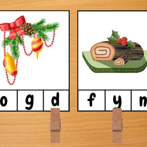 Christmas Beginning Letter Sound Clip Cards| Child Inspired Printable ...
