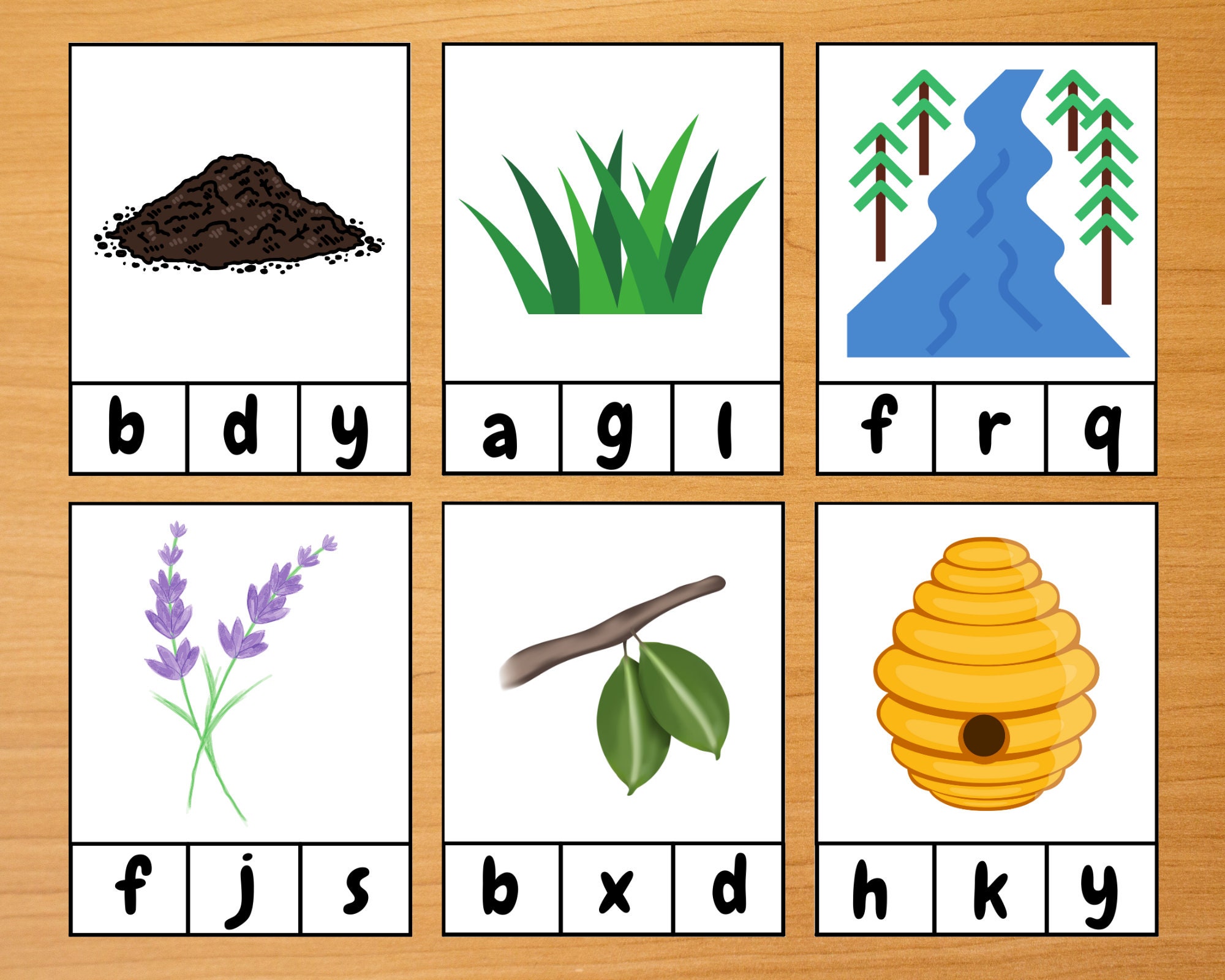 Nature Beginning Letter Sound Clip Cards| Printable Digital Download ...