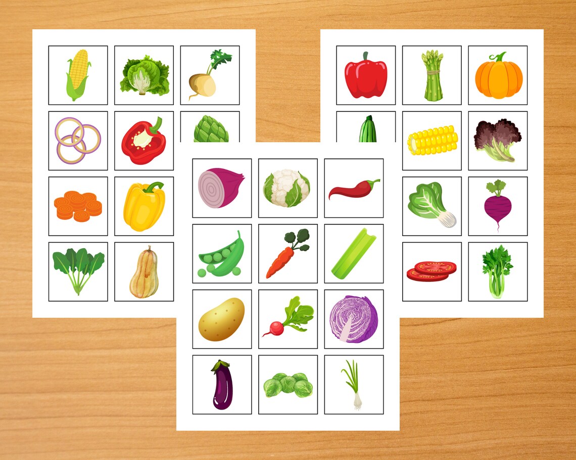 Vegetables I Spy Matching Game Digital Download Printable Play Based ...