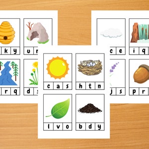 Nature Beginning Letter Sound Clip Cards| Printable Digital Download ...