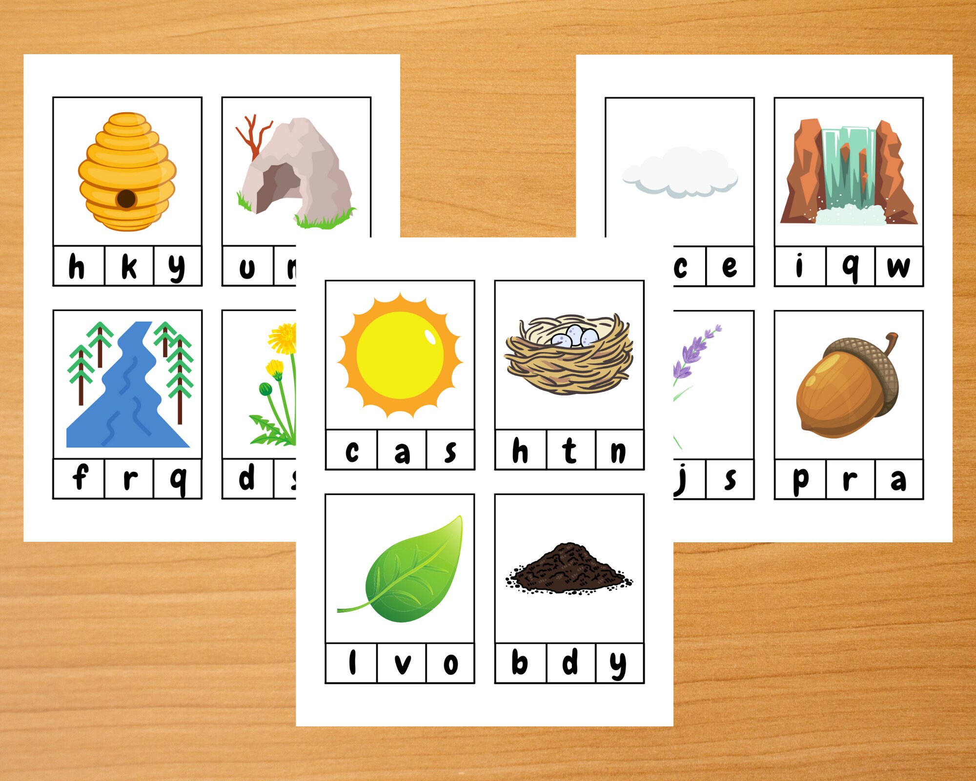Nature Beginning Letter Sound Clip Cards| Printable Digital Download ...